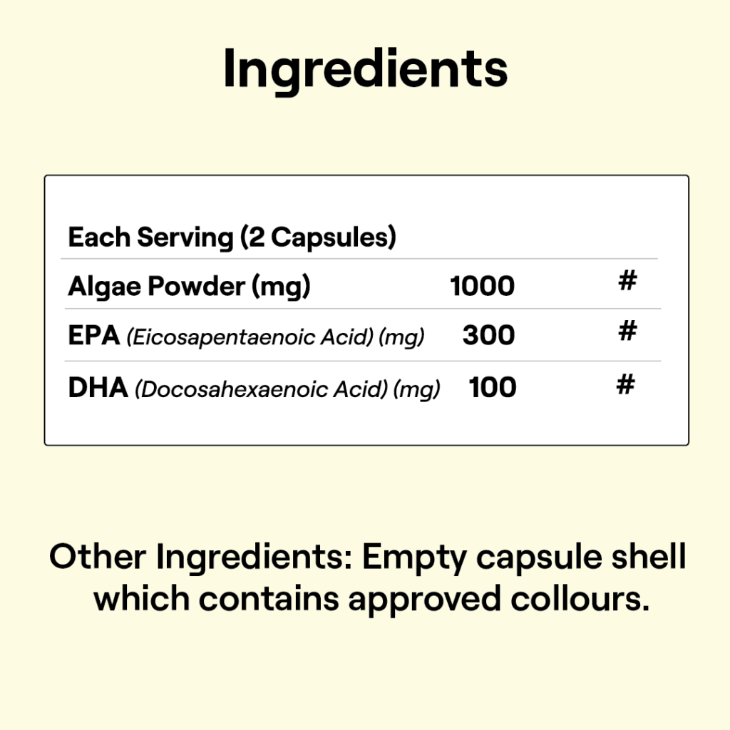 Vegan Omega-3 1000 mg| 300 mg EPA| 100 mg DHA| Good for Heart, Joints ...