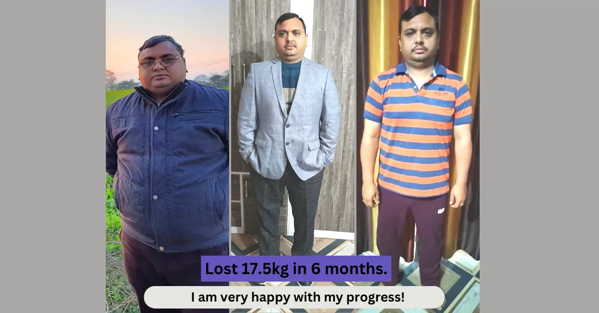 Rajeev Kumar Sharma Lost 17.5kg in 6 months also managed hypertension ...